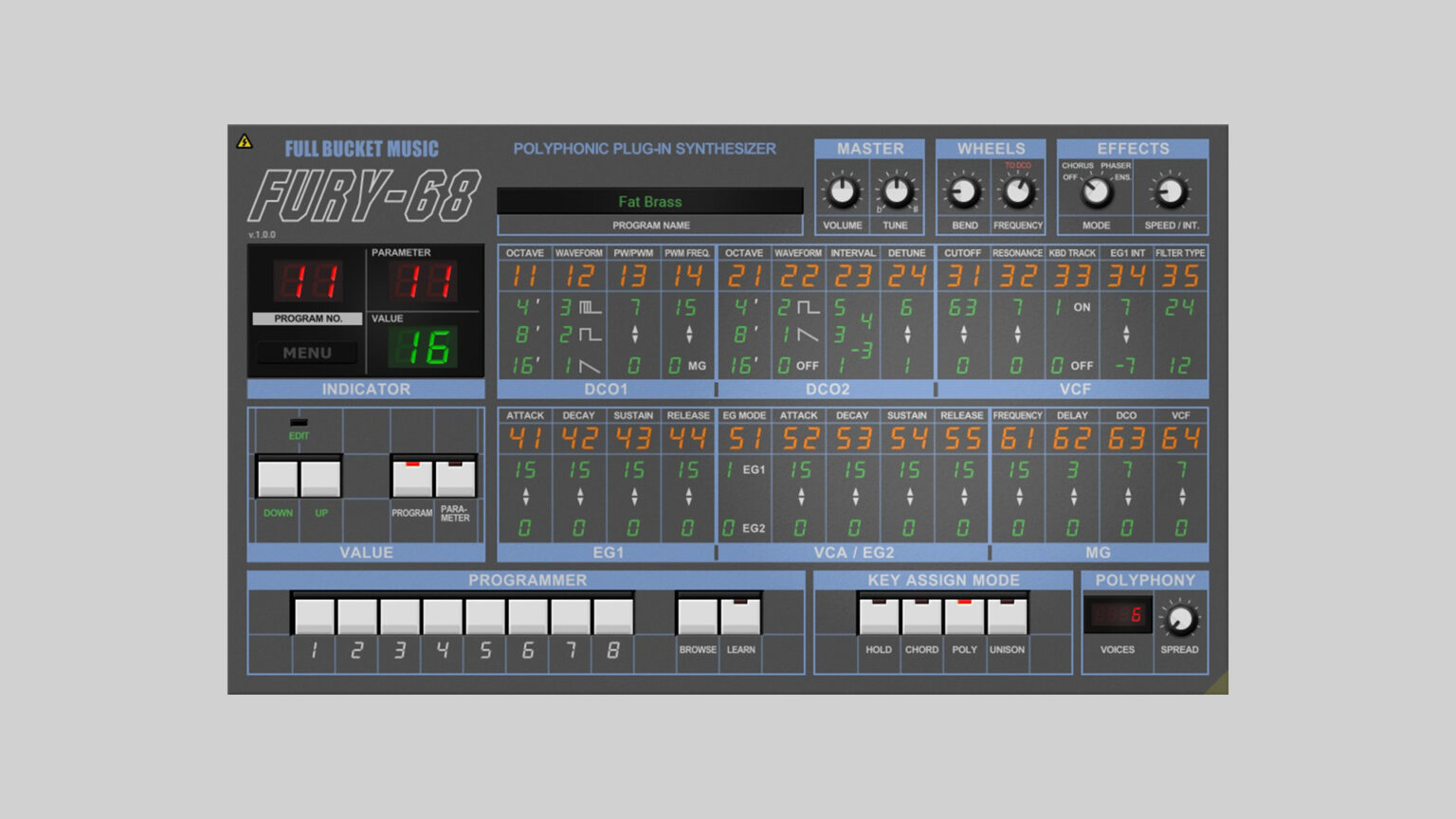 Full Bucket Music Releases Fury-68 Free VST Synth Plugin