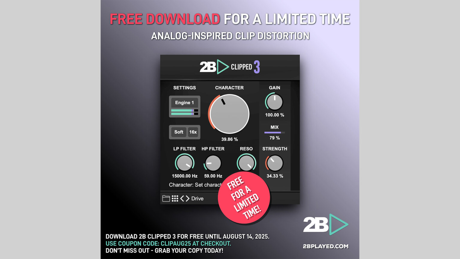 2B Played Music Offers 2B Clipped 3 for Free Until August 14